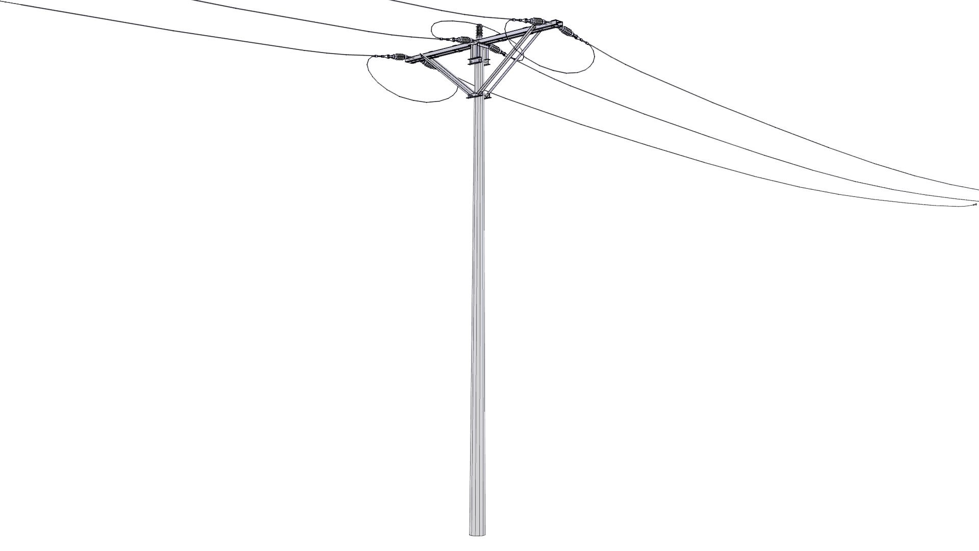 High Voltage Utility Pole Low Poly 18 3D - TurboSquid 1864074