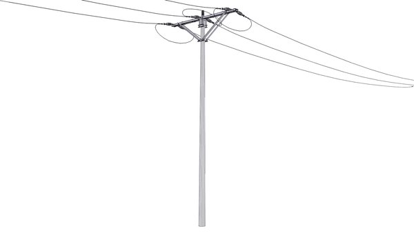 High Voltage Utility Pole Low Poly 18 3D - TurboSquid 1864074
