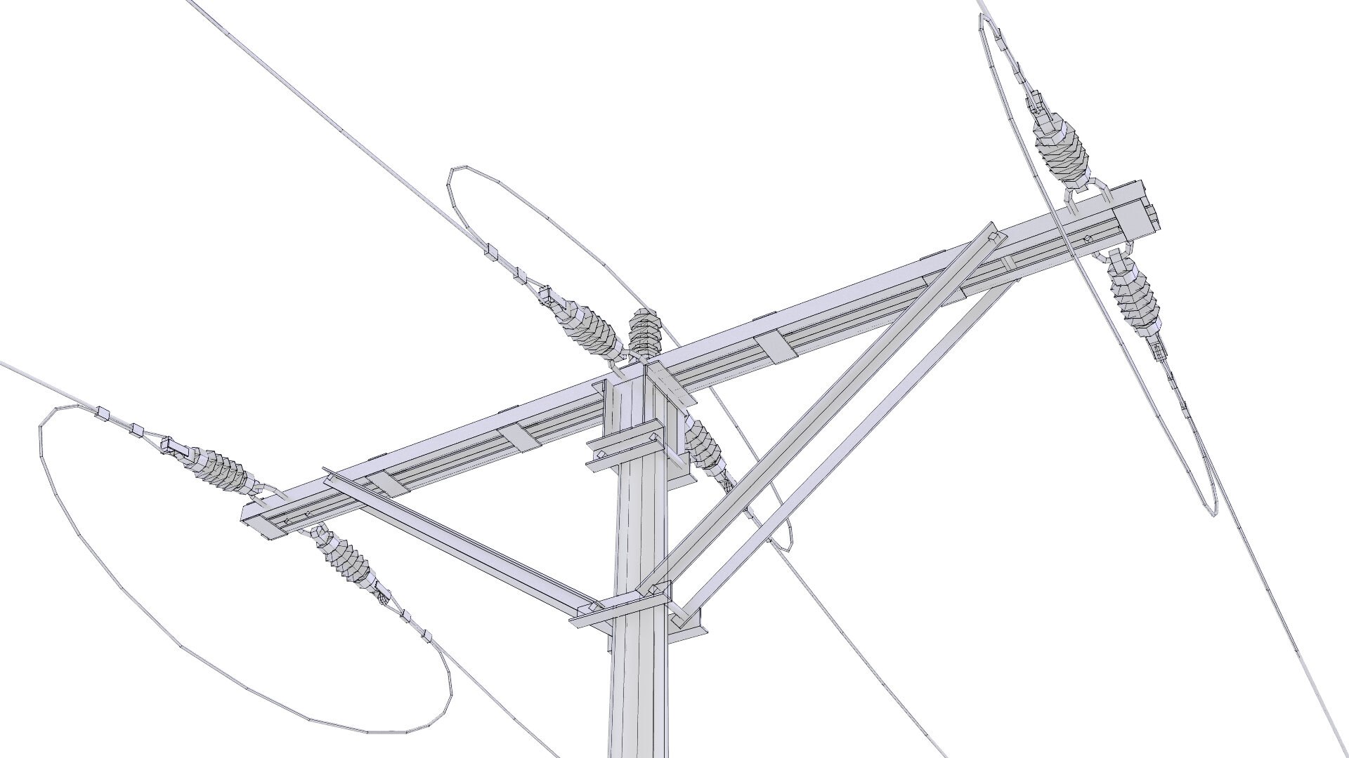 High Voltage Utility Pole Low Poly 18 3D - TurboSquid 1864074