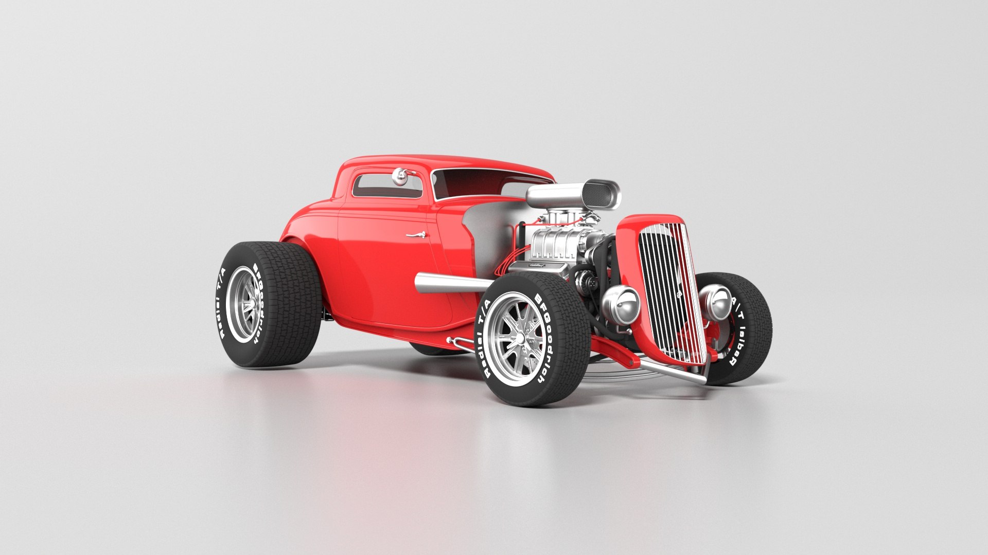 3D Ford 1934 3 Window Coupe Hot Rod - TurboSquid 2327348