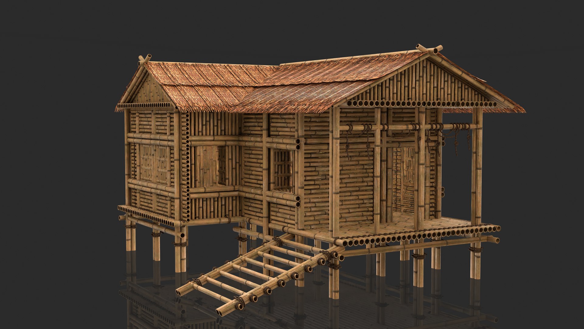 3D Bamboo House 2 - Jungle Hut - TurboSquid 2337075