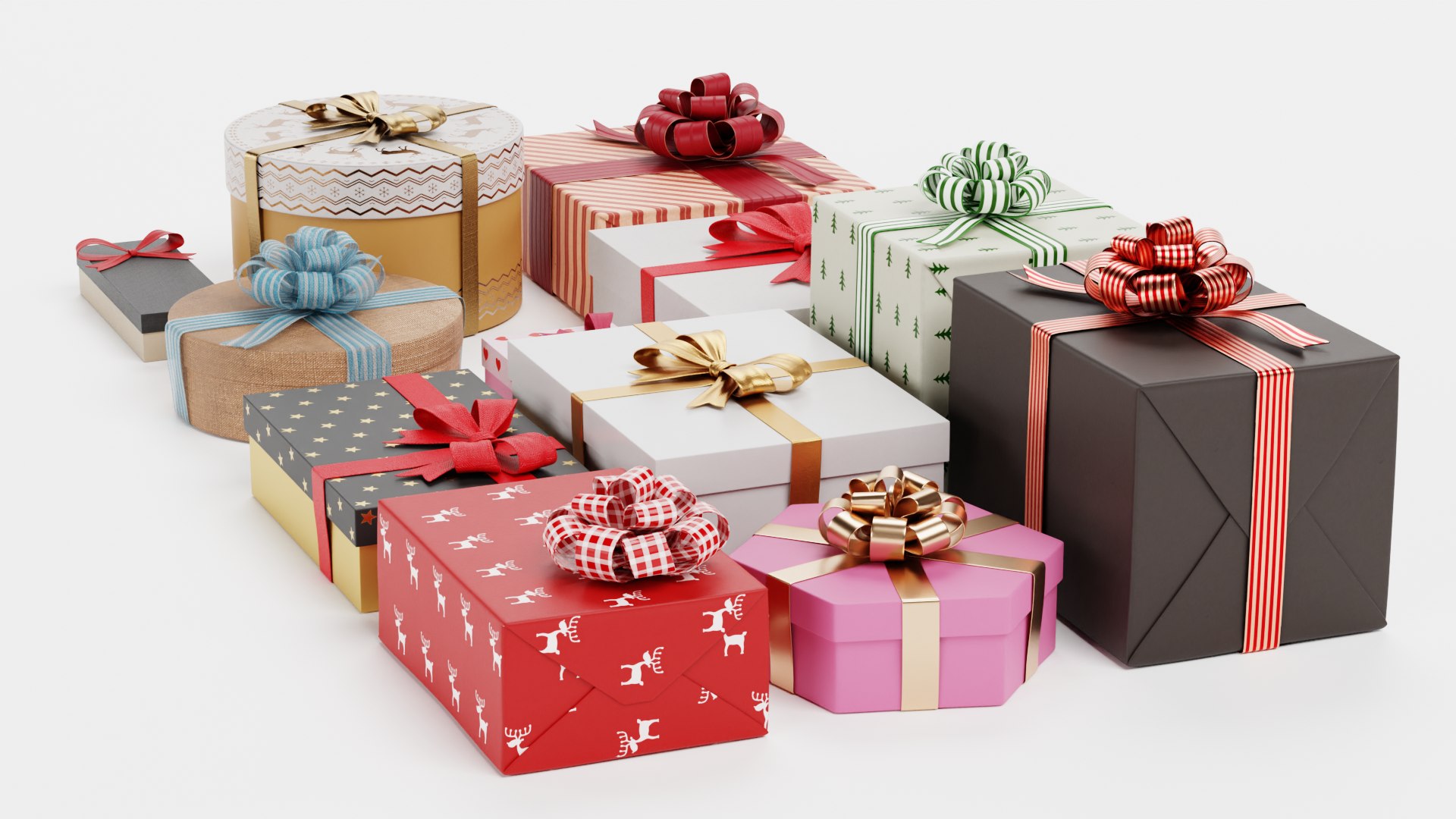 3D Gifts Set Christmas Model - TurboSquid 1990197
