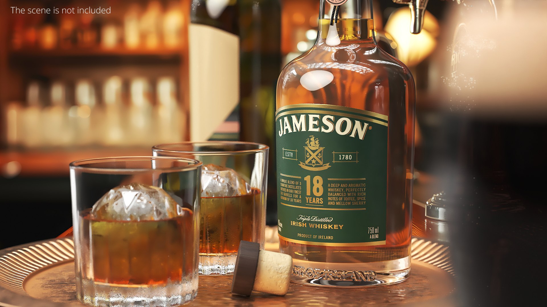 3D Jameson Irish Whiskey 18 Years Amber - TurboSquid 2518367