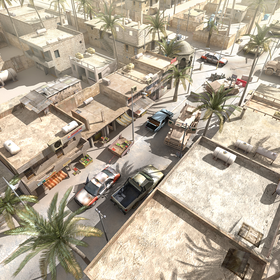 arab town war scenario 3d max