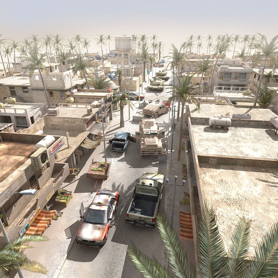 arab town war scenario 3d max