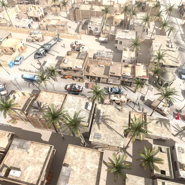 arab town war scenario 3d max
