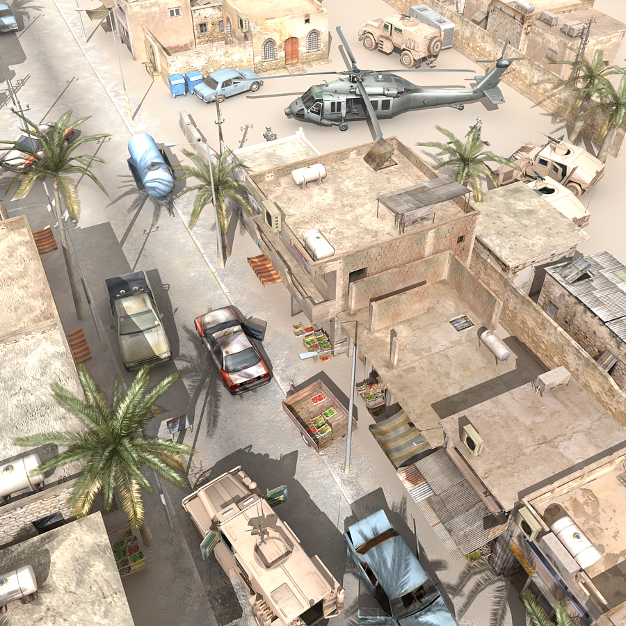 arab town war scenario 3d max