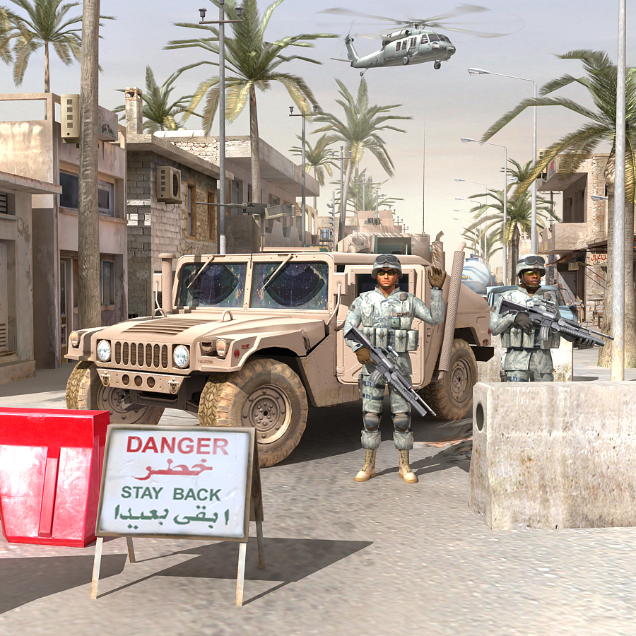 arab town war scenario 3d max