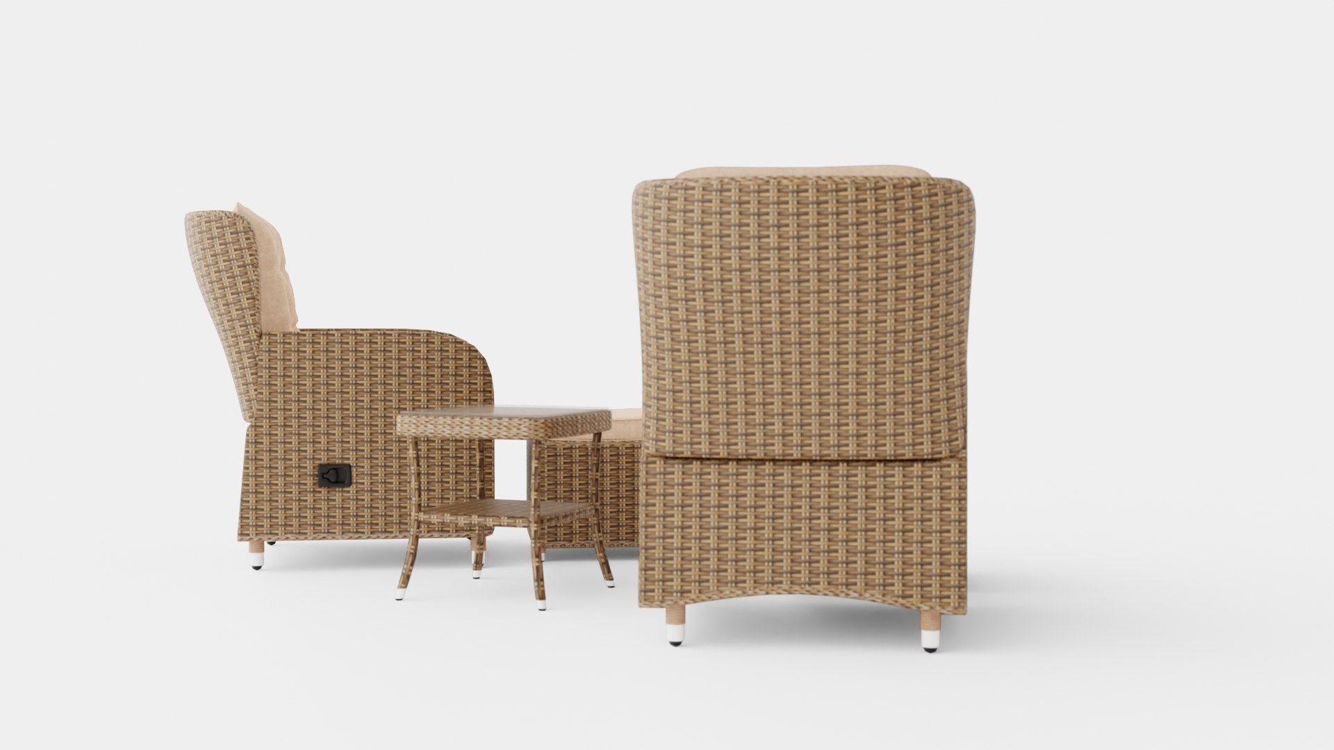 Lotus Lounge Recliner Duo Set 3D - TurboSquid 2253882
