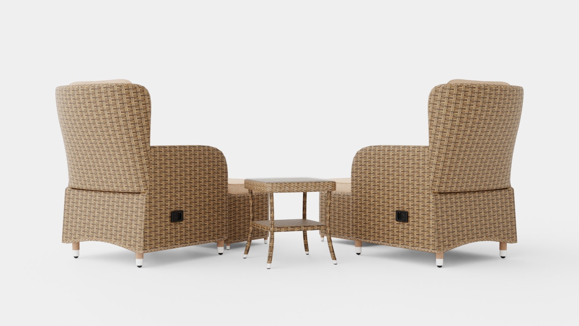 Lotus Lounge Recliner Duo Set 3D - TurboSquid 2253882