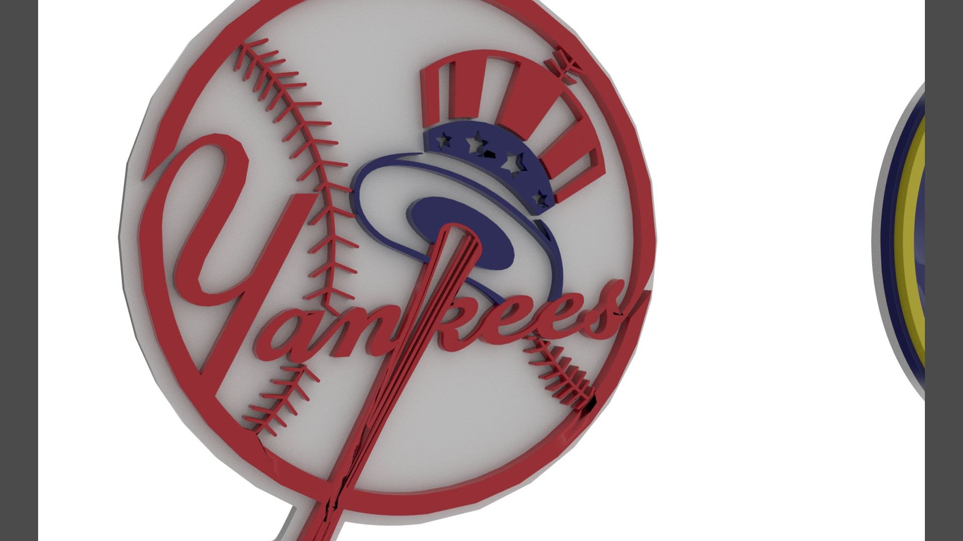 3D New York Yankees Logo Keychan Shield Printable And Renderable ...