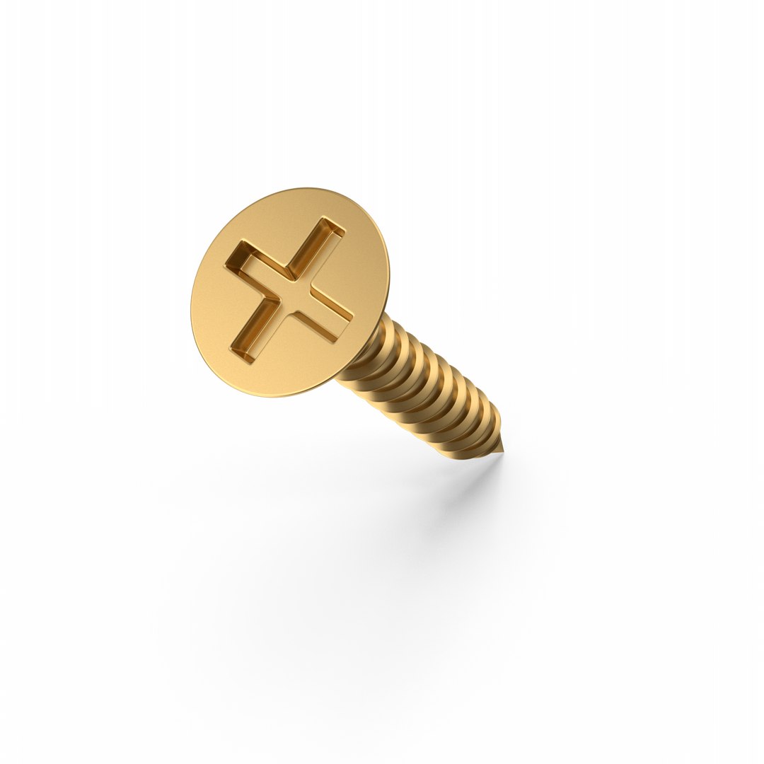 Gold Screw Model - TurboSquid 1877661