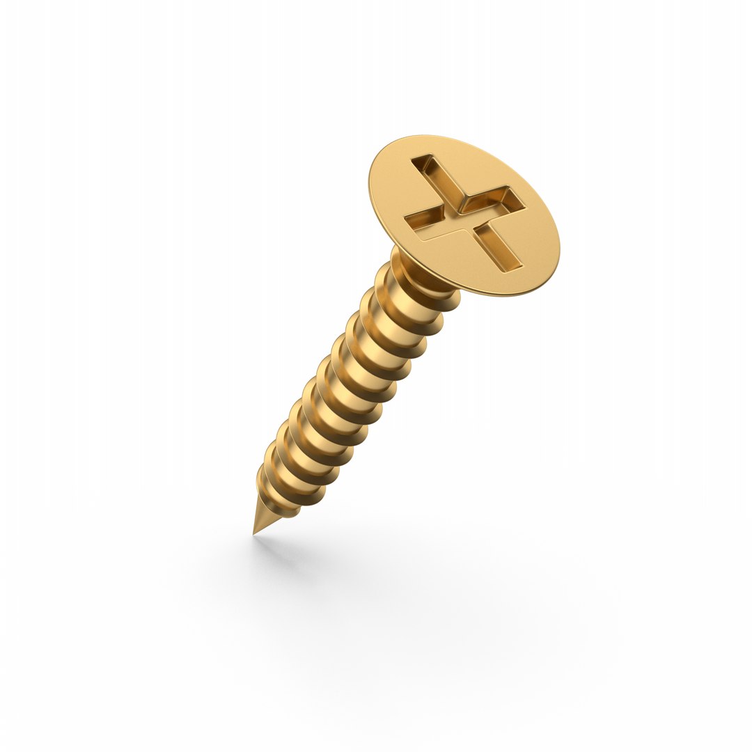 Gold Screw Model - TurboSquid 1877661
