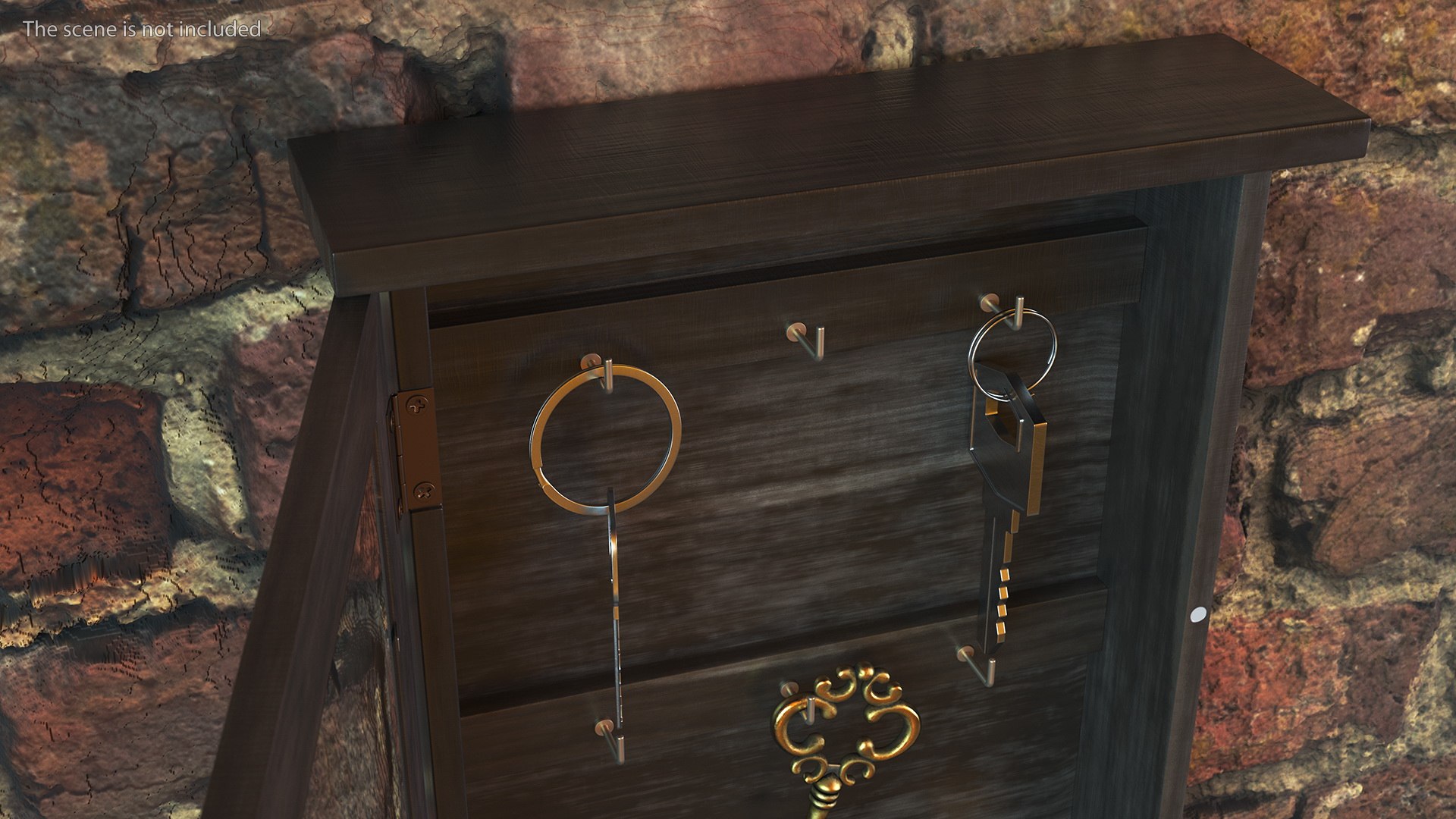 Wooden Key Holder Box With Keys 3D Model - TurboSquid 1818258