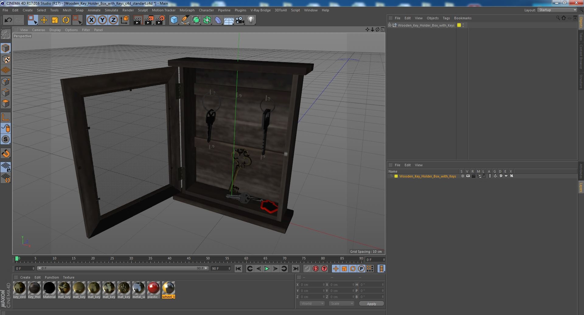 Wooden Key Holder Box with Keys 3D model - TurboSquid 1818258