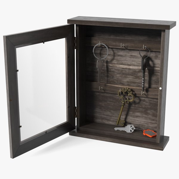 Wooden Key Holder Box with Keys 3D model - TurboSquid 1818258