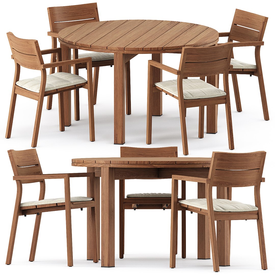 3D Kos armchair and Table Kos Teak model - TurboSquid 1800501
