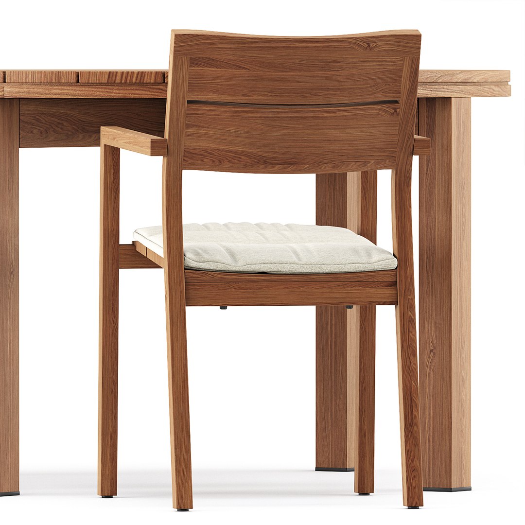 3D Kos armchair and Table Kos Teak model - TurboSquid 1800501