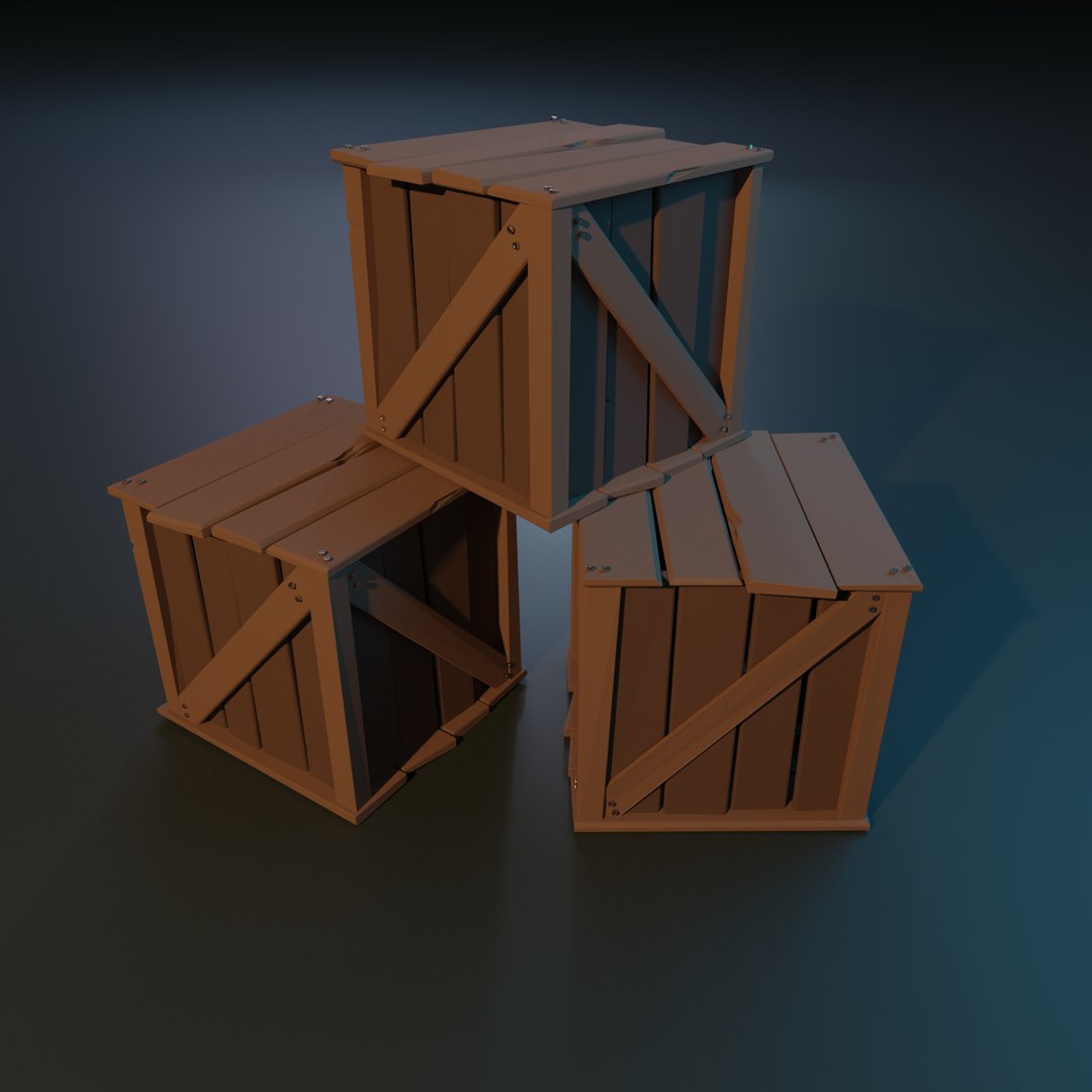 Stylized Wooden Box Low Poly Low-poly 3D Model - TurboSquid 1793950