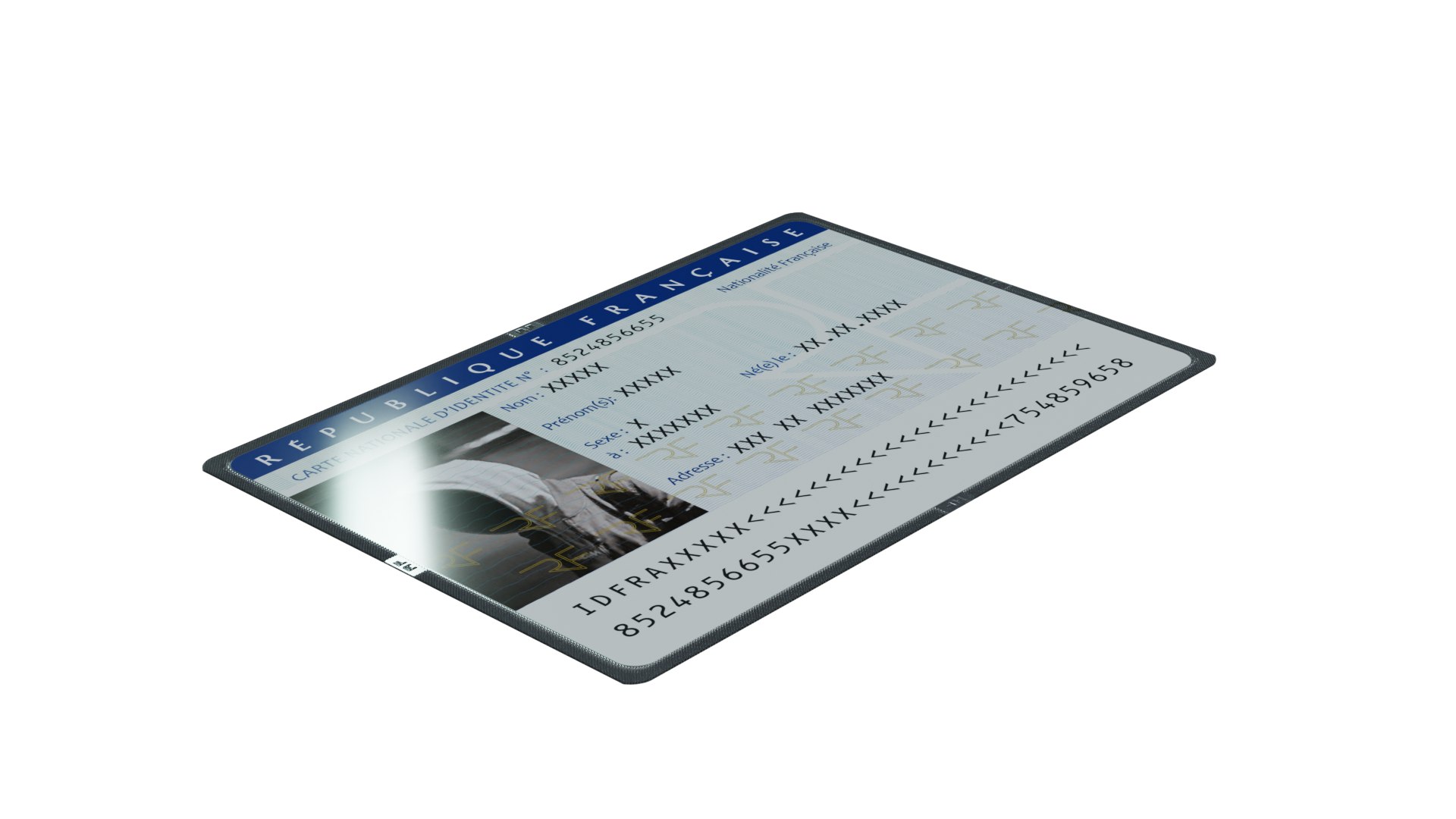French Identity Card CNI 3D Model - TurboSquid 1975800