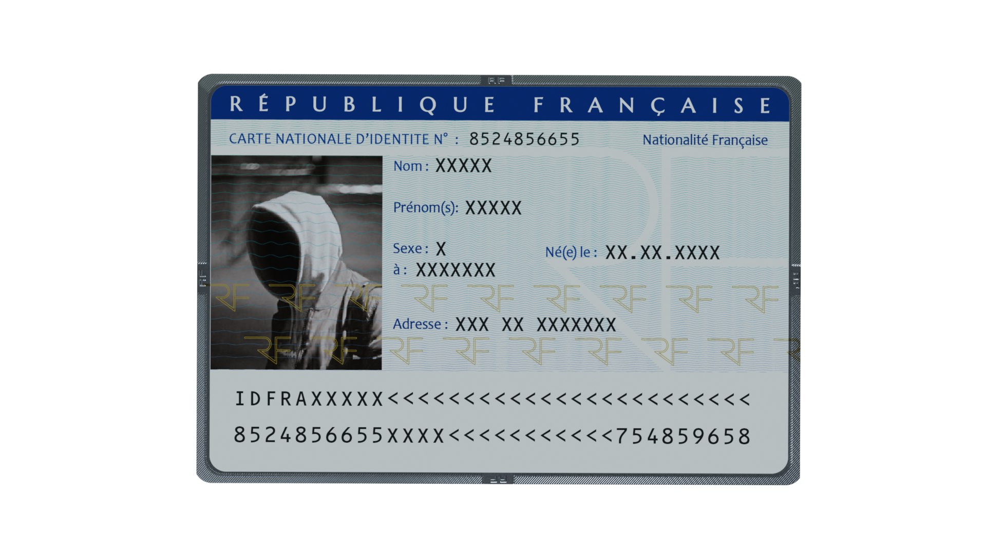 French Identity Card CNI 3D Model - TurboSquid 1975800