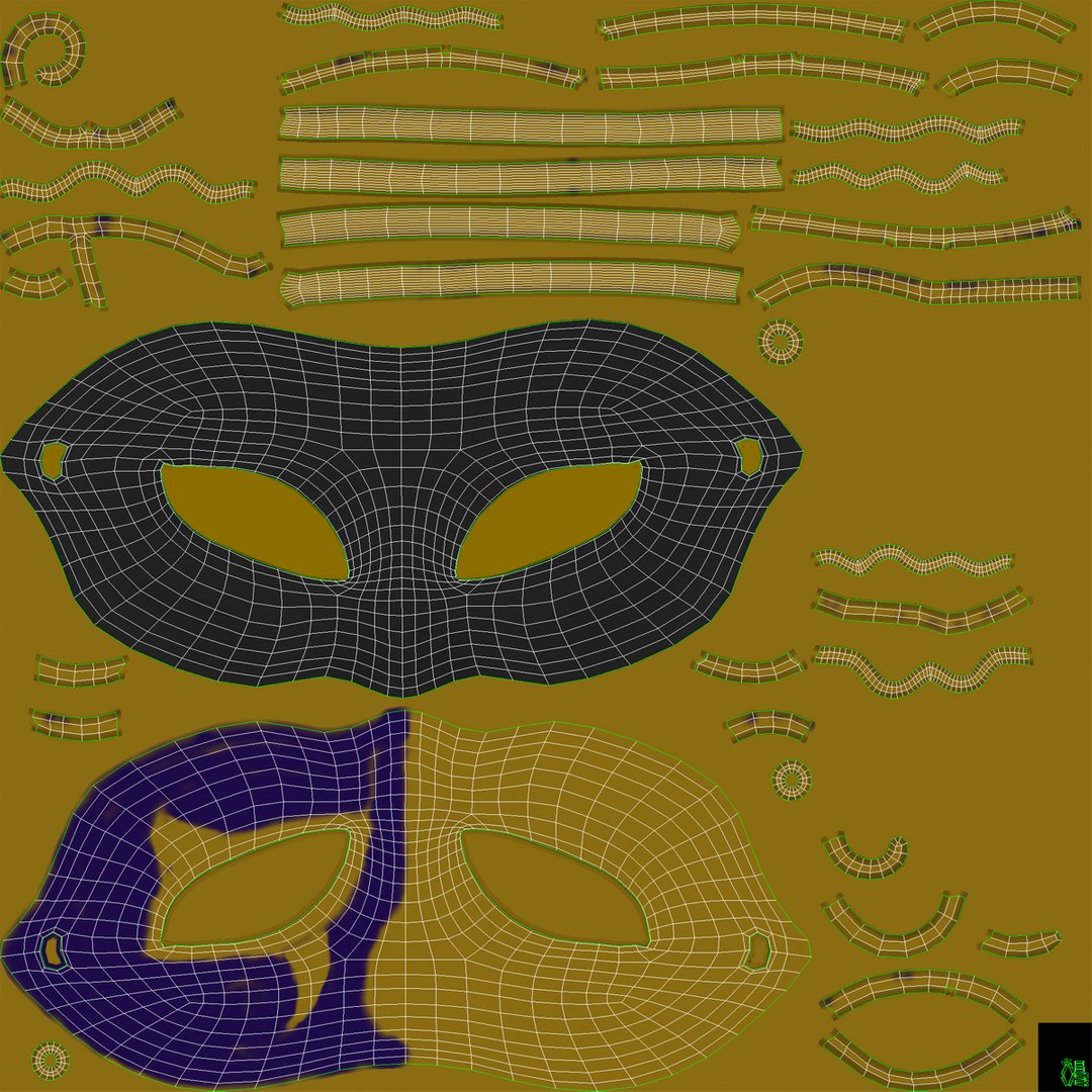 3d masquerade mask purple