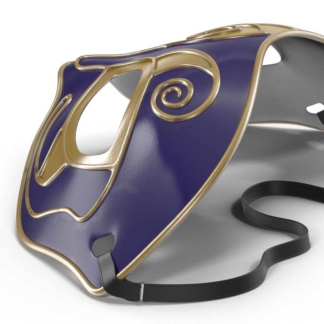 3d masquerade mask purple