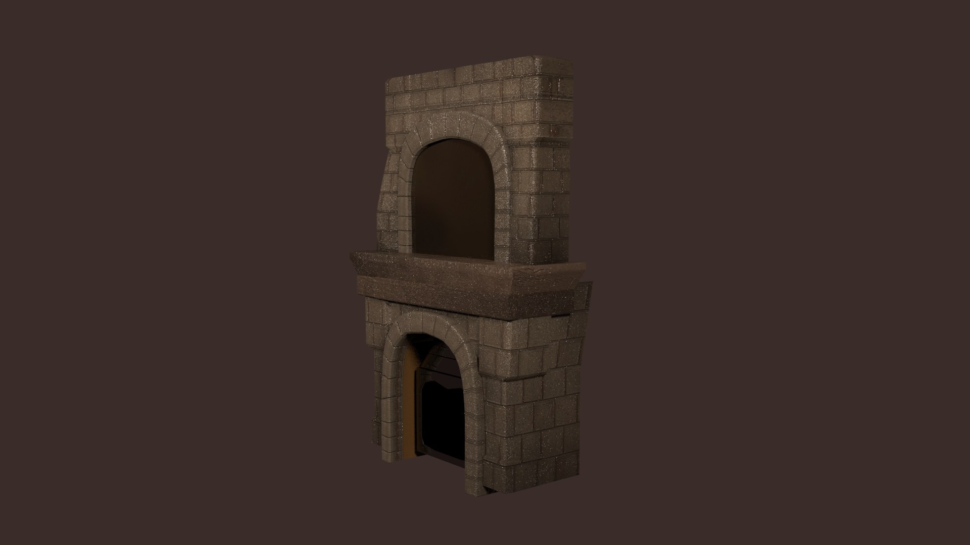 Stylised Fireplace Front Face Modelled 3D Model - TurboSquid 2153311