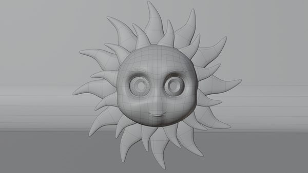 3D Cartoon Sun Low-poly 3D model - TurboSquid 1871111