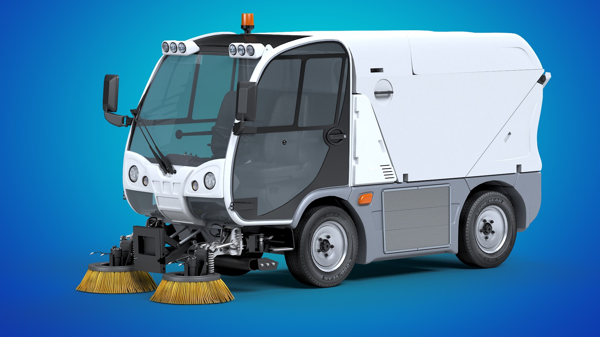 3D Compact Road Sweeper Machines Model - TurboSquid 1774363