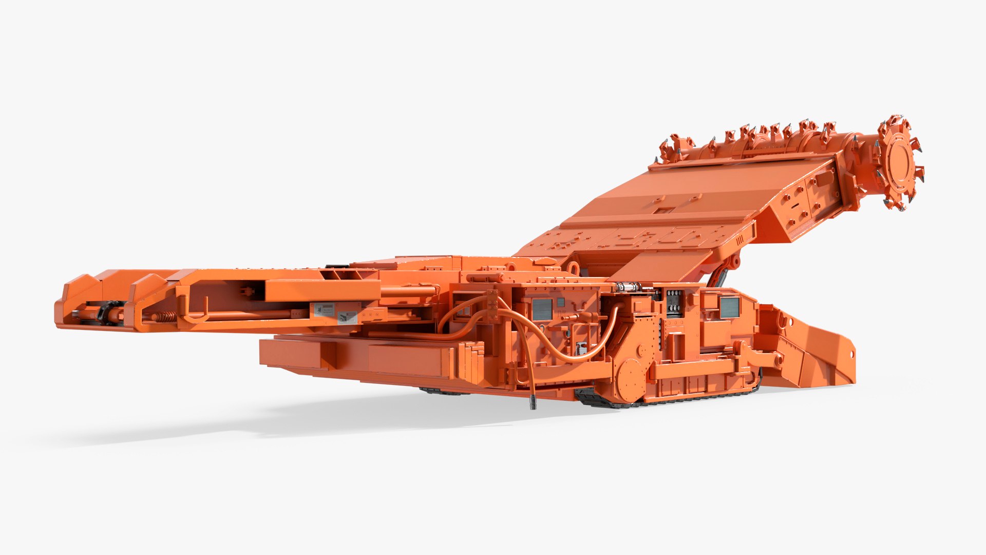 3D Model Underground Miner Vehicle For Tunnel Excavation Orange Rigged ...