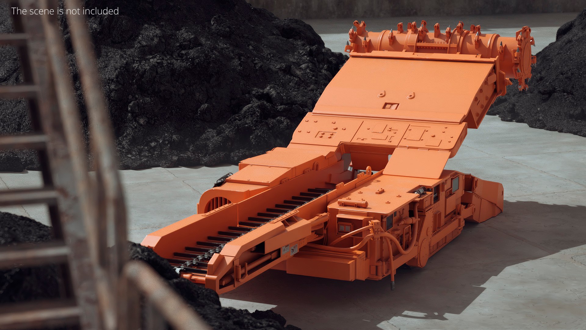 3D Model Underground Miner Vehicle For Tunnel Excavation Orange Rigged ...