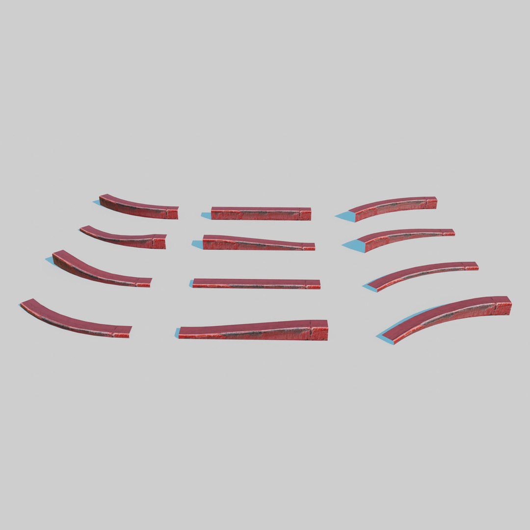 Red Curb Pack 3D Model - TurboSquid 1873886