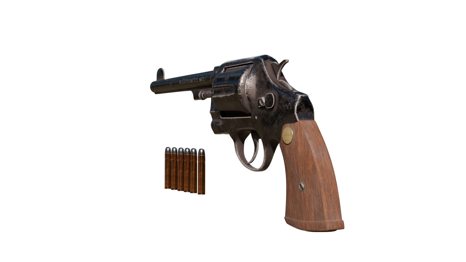 Vintage Revolver Damaged 3D Model - TurboSquid 2215888