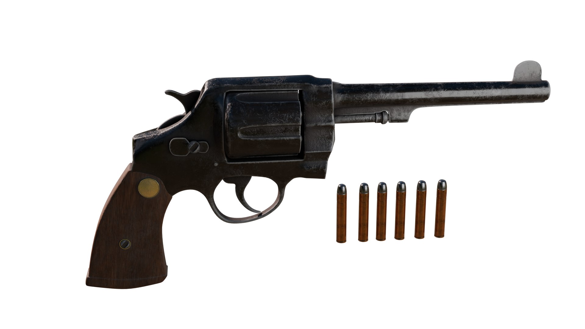 Vintage Revolver Damaged 3D Model - TurboSquid 2215888