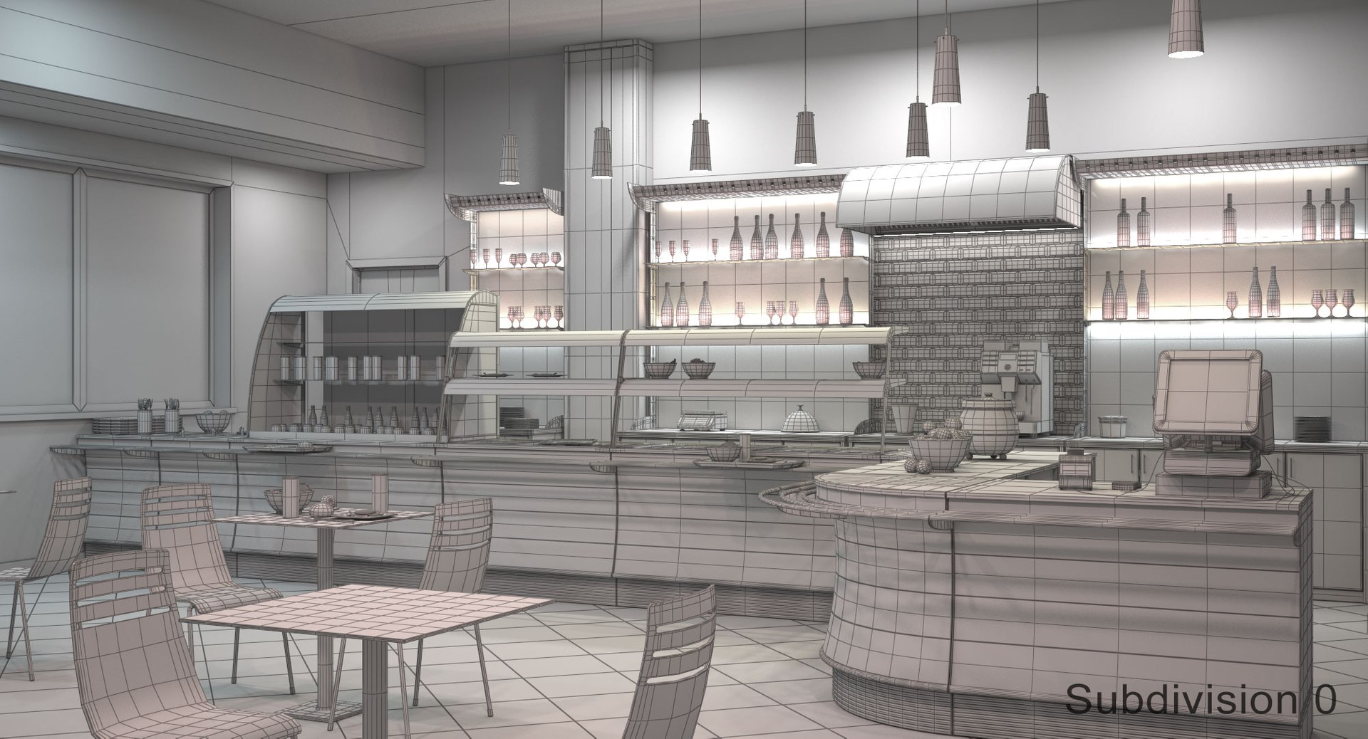 Cafe Table Restaurant 3D Model - TurboSquid 1261116