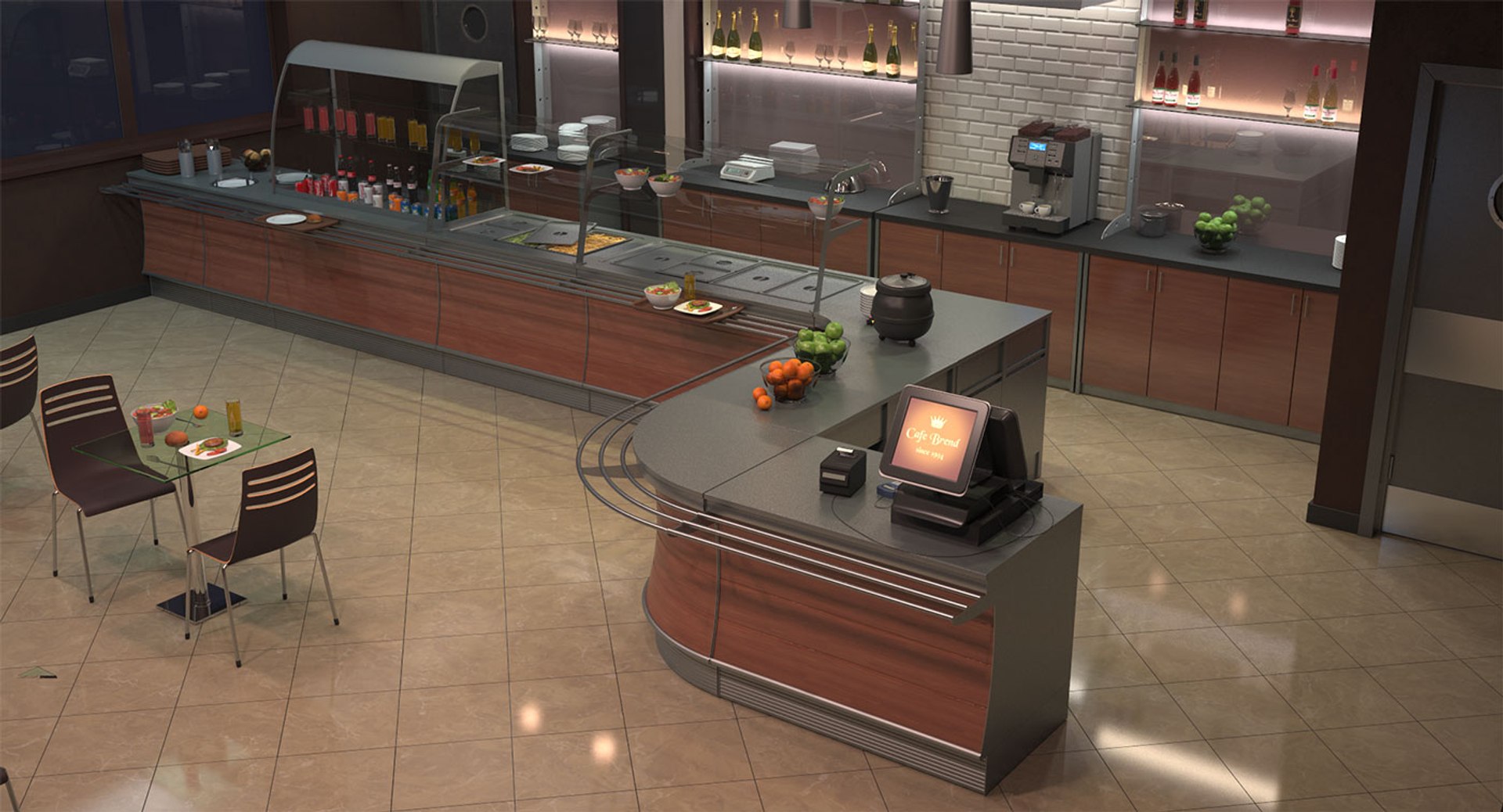 Cafe Table Restaurant 3D Model - TurboSquid 1261116