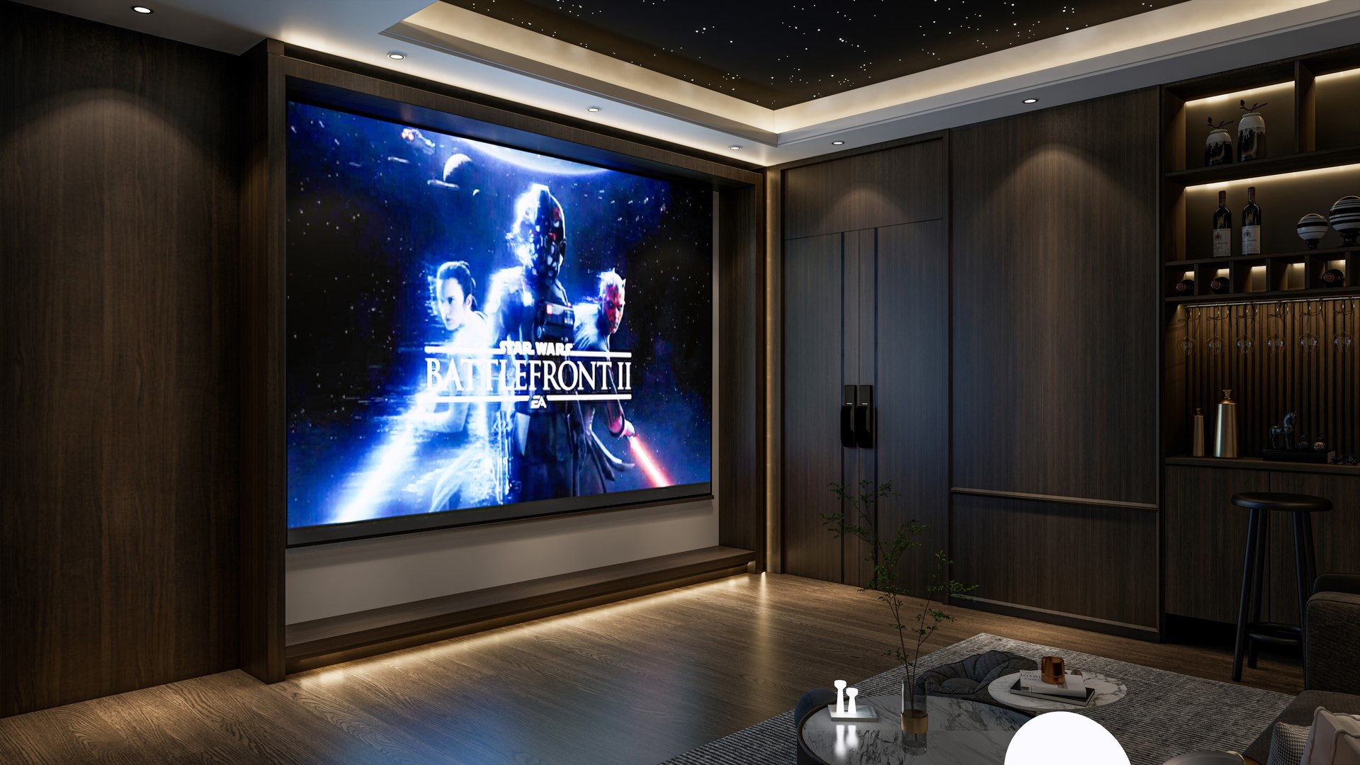 Home entertainment video visual interior Home cinema model - TurboSquid ...