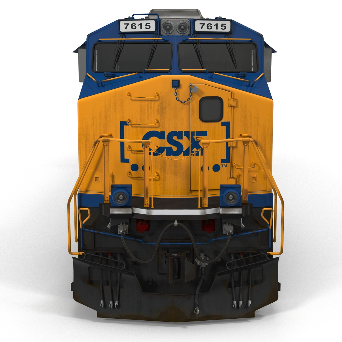 locomotive es40dc csx blue 3d obj