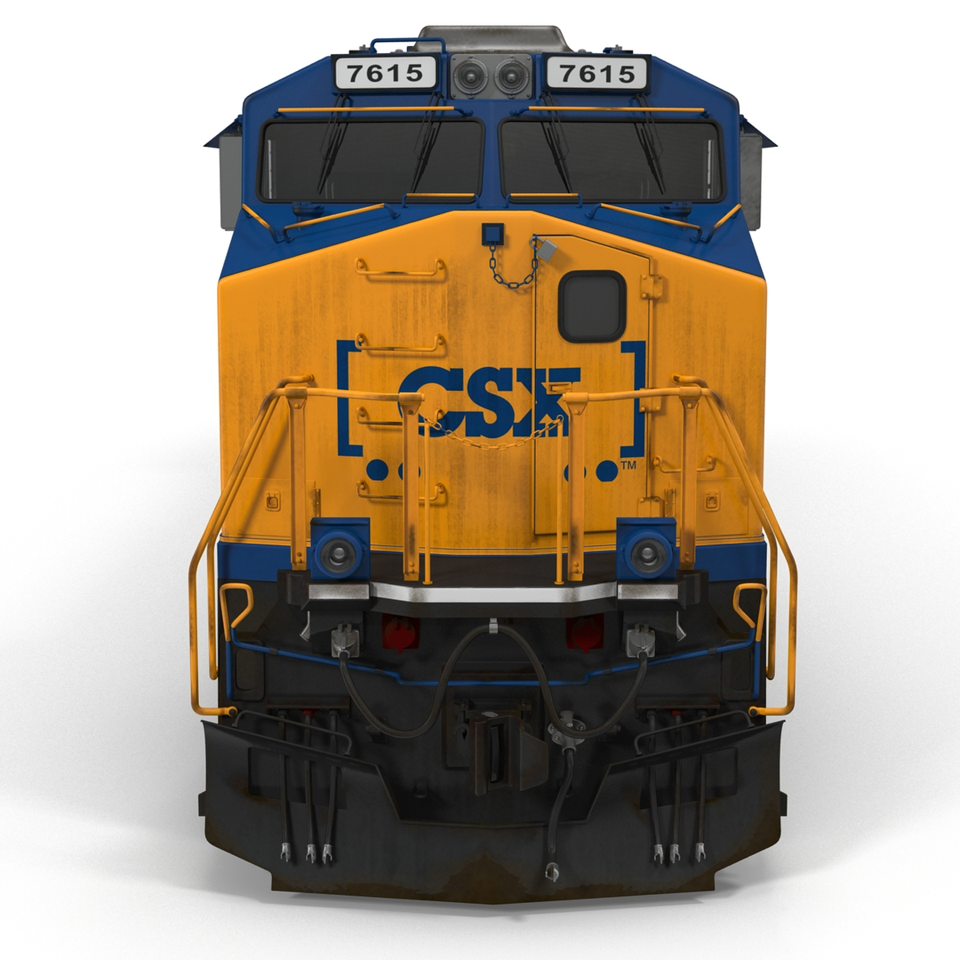 locomotive es40dc csx blue 3d obj
