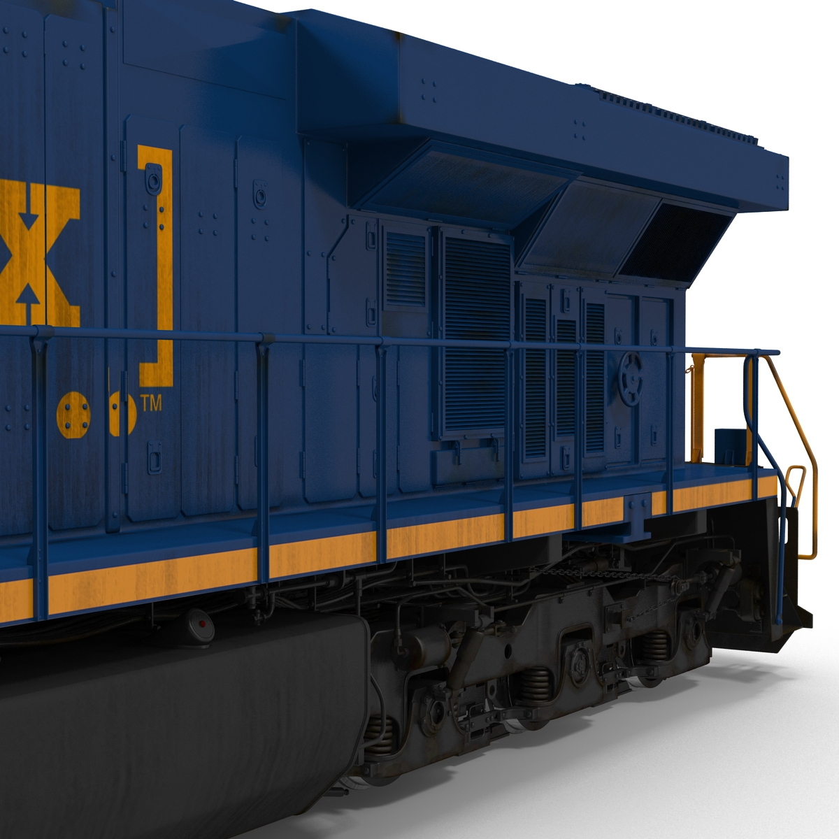 locomotive es40dc csx blue 3d obj