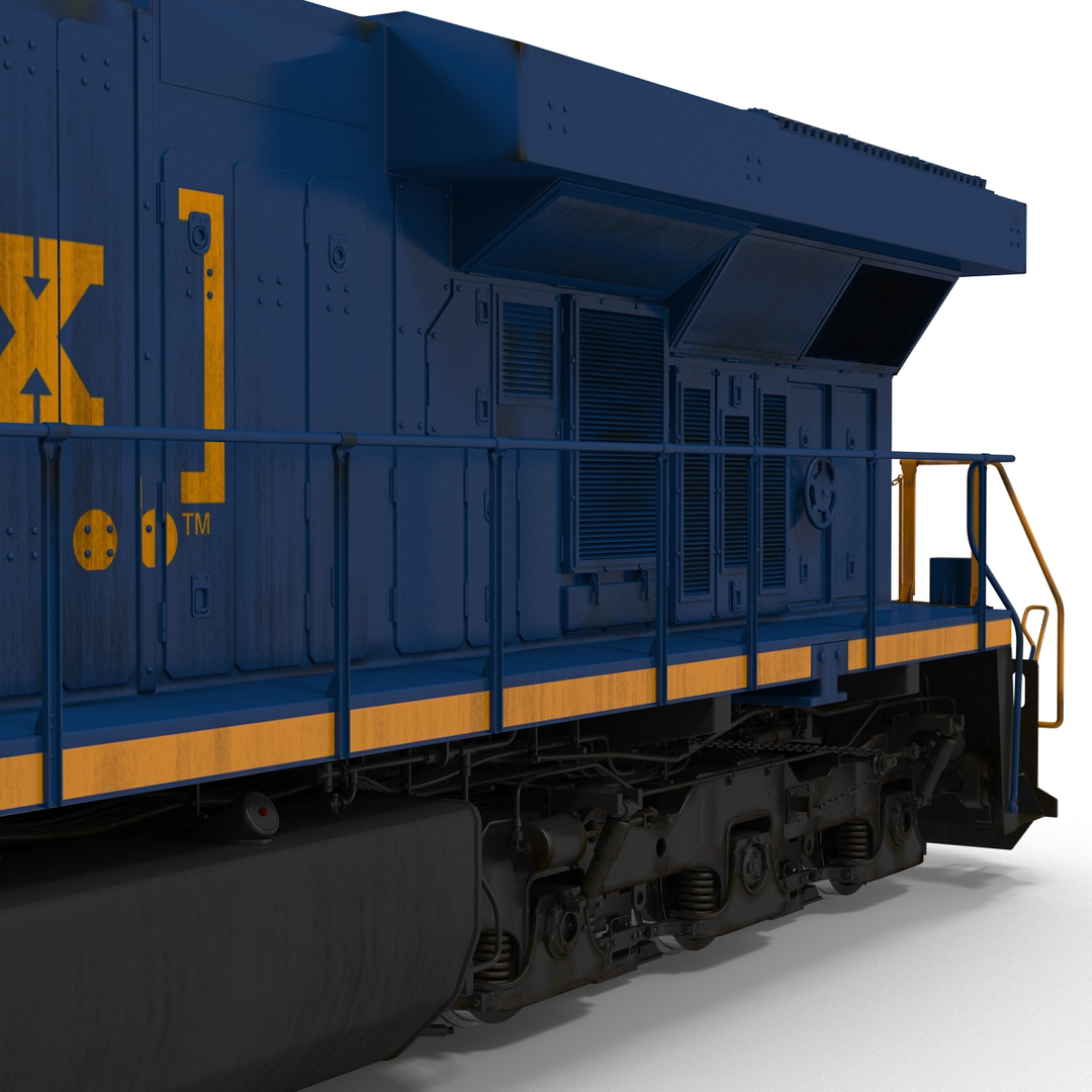 locomotive es40dc csx blue 3d obj