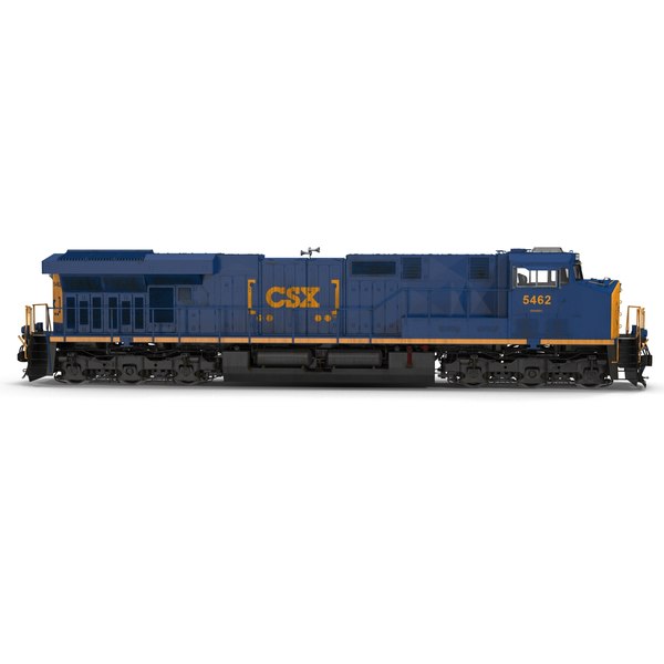 locomotive es40dc csx blue 3d obj