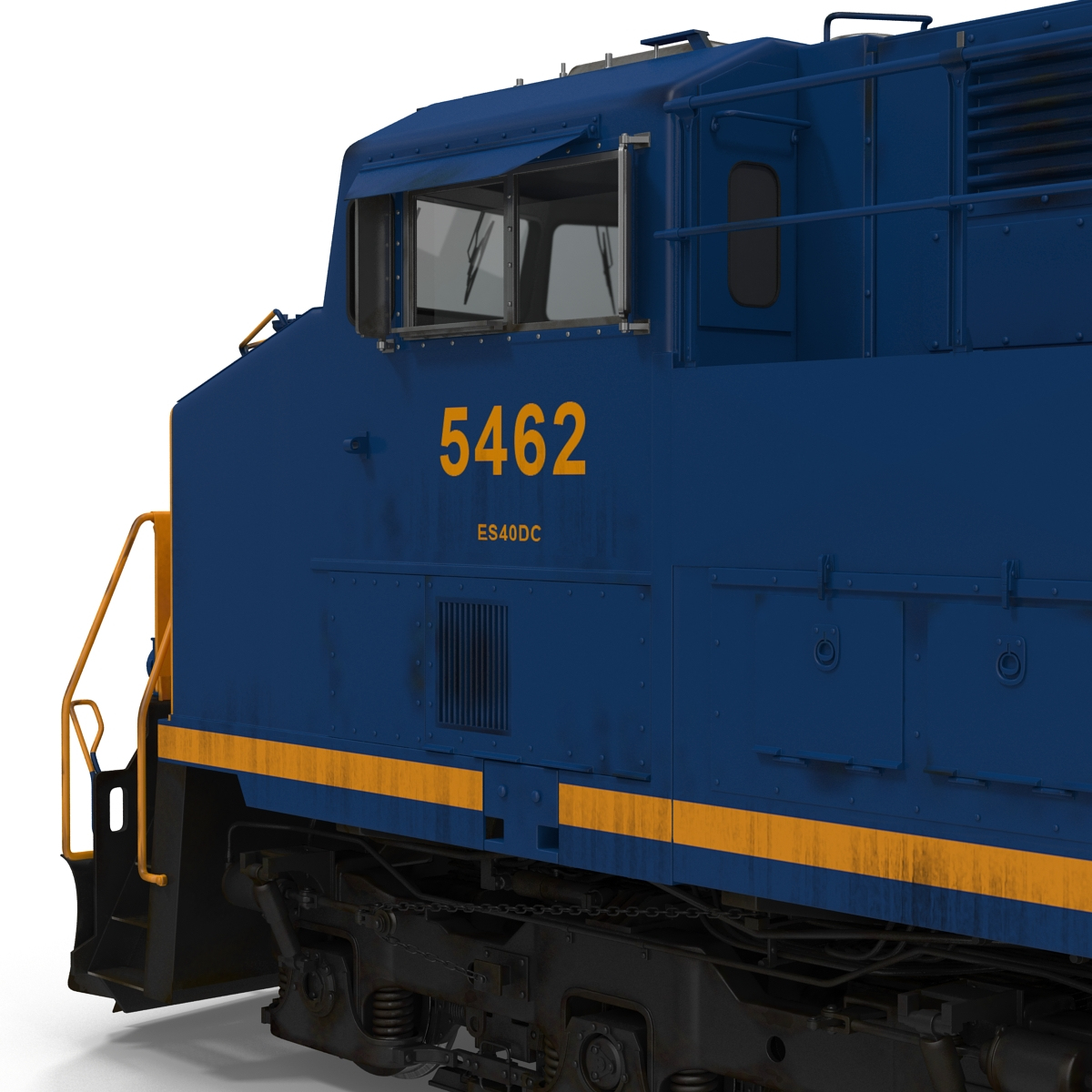locomotive es40dc csx blue 3d obj