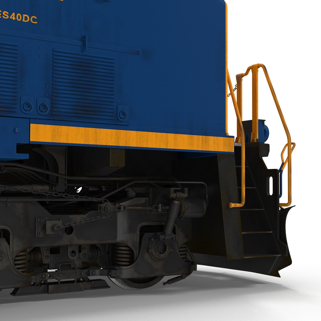 locomotive es40dc csx blue 3d obj