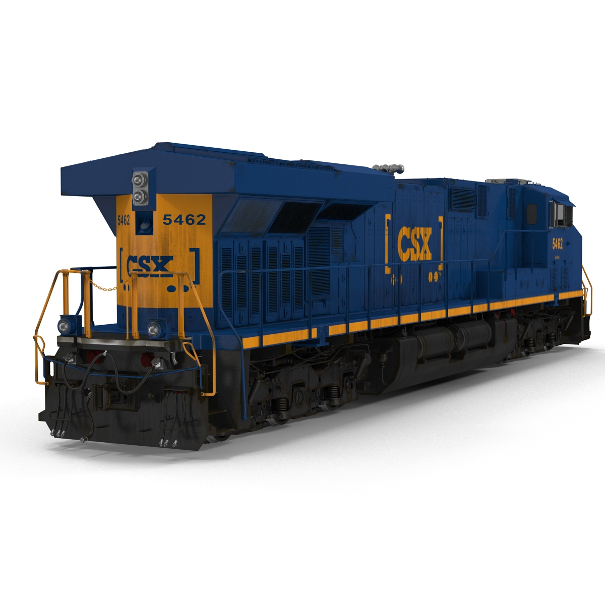 locomotive es40dc csx blue 3d obj