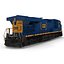Locomotive Es40dc Csx Blue 3d Obj