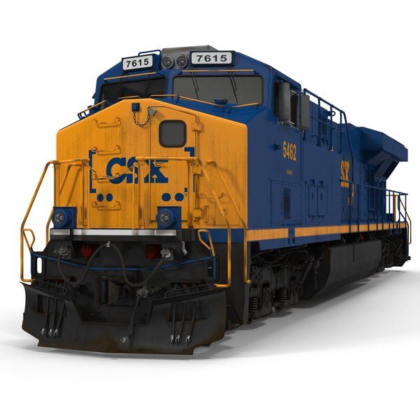 locomotive es40dc csx blue 3d obj