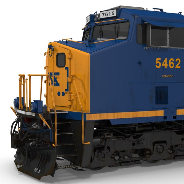 locomotive es40dc csx blue 3d obj
