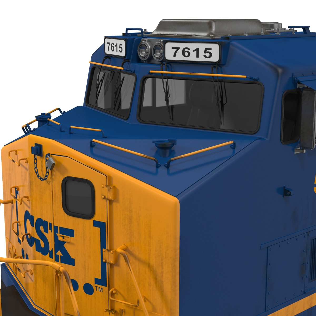 locomotive es40dc csx blue 3d obj